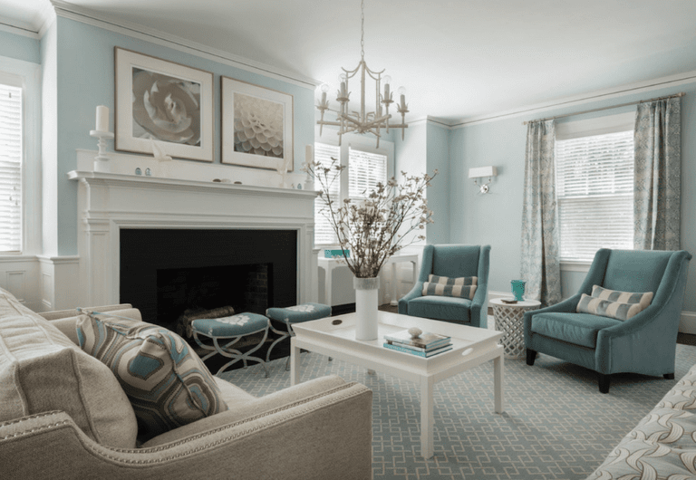 Sala de Estar Azul: Veja mais de 101 Fotos e Ideias! - TC